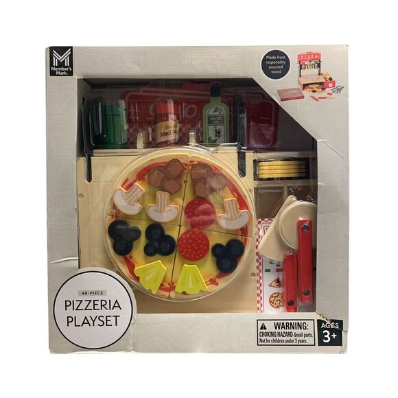 Member's Mark | Toys | Members Mark 48piece Tabletop Wooden Pizzeria ...